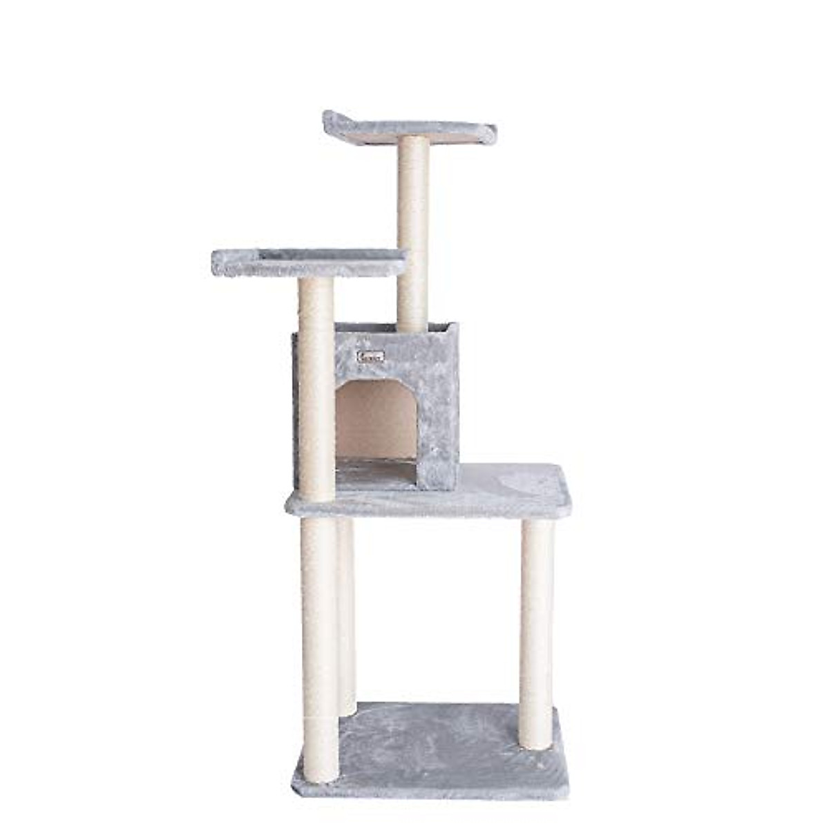 Gleepet GP78571022 Cat Tree, Real Wood Play House, Silver Gray,14 D x 27 6 W x 57 H