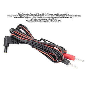 Watris Veiyi 10PCS 2.35mm 1.2m 2‑in‑1 Pin Electrode Wires Cable, Unit Replacement Wires for Unit Physiotherapy Machine