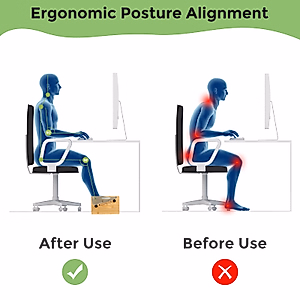 Holidi Footrest Under Desk, Bamboo Foot Rest with 3 Adjustable Height Position, Ergonomic Foot Stool Under Desk with Non-Slip Bottom, Wide Surface, Easy to Assemble, Suitable for Office Home