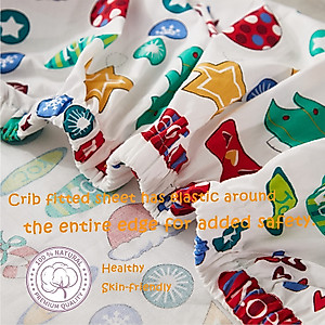 Brandream Christmas Crib Bedding Sets for Girl Boy Nursery Set 3 Pieces 100% Cotton Gender Neutral Baby Bedding | Crib Comforter, Fiited Crib Sheet, Dust Ruffle