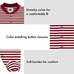 College Baby Striped Footed Romper - Iowa State Cyclones Logo - Crimson/White - 6-9 Months
