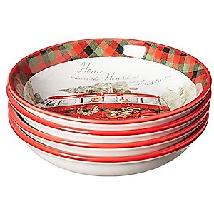 Certified International Home for Christmas 9.25 Soup/Pasta Bowls, Set of4, One Size, Multicolor