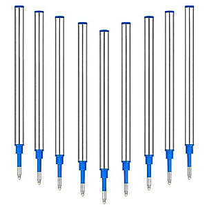 HeTaoCat Gel Rollerball Pen Refills, Roller Ball Fine Point 0.5mm, Black Ink Refill Pack of 5 - Replaceable Ballpoint Pen Refills Medium Point (Blue)