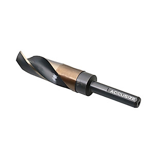 Accusize Industrial Tools 1'' ANSI M35(H.S.S. + 5% Cobalt) S and D Drill, 1/2'' Shank, 135 Degree Split Point, 0412-0001