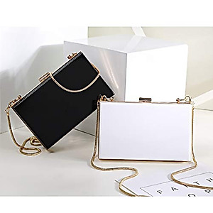 L-COOL Cute Acrylic Shoulder Bag Crossbody Bag Evening Clutch Handbag With Gold Snake Chain(2 Chains) For Women (Black)