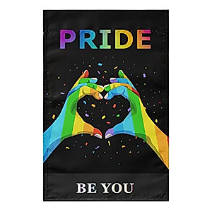 Pride Garden Flags Double Sided Gay Lesbian LGBTQ Pride Progress Flag Pansexual Yard Flag for Outdoor Decoration 12.5 x 18 Inch