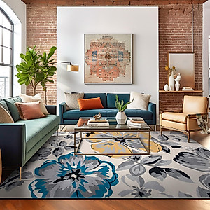 Rugshop Modern Floral Design Area Rug for Living Room,Bedroom,Home office,Kitchen Non Shedding Area Rug 3'1" x 5' Cream