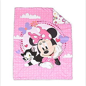 Disney Minnie Mouse Toddler Bed, Microfiber Bedsheet Set for Toddler, 3 Pcs Bedding Set - 52" x 28"