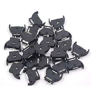 LampVPath (Pack of 25 CR2032 Battery Holder, Coin Cell Button Socket Holder Case, CR2032 Coin Cell Button Battery Holder with 3 Pin Solder Mounting Lead