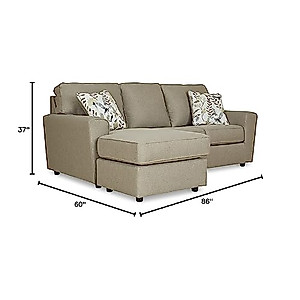 Signature Design by Ashley Renshaw Modern Sectional Sofa Couch with Chaise Lounge, Grayish Brown
