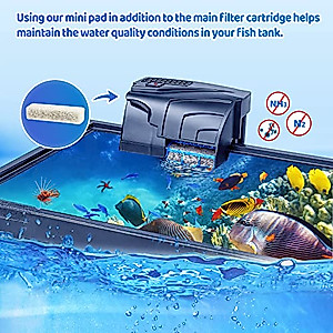 HiTauing 12 Count Ammonia Reducer Filter Pads for aqueon，Fish Tank Filter Pads for QuietFlow LED PRO Model 10