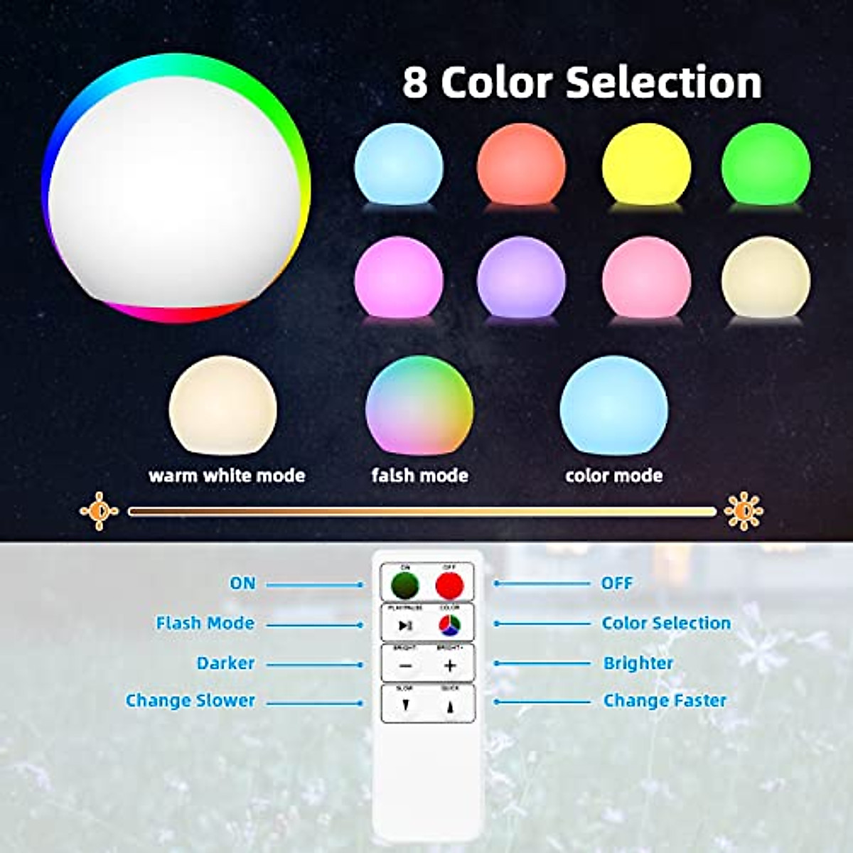 Dolita Solar Floating Pool Lights, 3-Pack Solar Powered Color Changing LED Pool Lights with Remote Control IP67 Waterproof Glow Garden Pathway Lights for Pool Patio Party Lawn Decoration