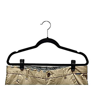 Black Plastic Hanger Clips Slim-line Set of Finger Clips Strong Pinch Grip Clips for Slim Line Hangers Fit Well on The Slim Velvet Hangers Set of 20