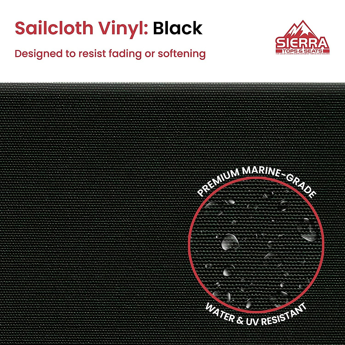 Sierra Auto Tops Replacement Convertible Soft Top Fits 2005-2014 Ford Mustang GT, Shelby, GT500 Models. Premium Grade Sailcloth Vinyl, UV Resistant, Precision Fit, 1-Year Manufacturer Warranty — Black