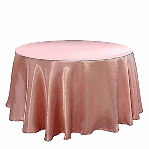Tableclothsfactory 108" Dusty Rose Wholesale Linens Satin Round Tablecloth for Kitchen Dining Catering Wedding Birthday Party Events