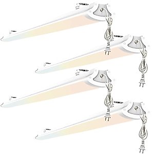 8ft Flush Mount Vapor Tight Light, LED Shop Lights Fixture with 5ft Plug and Play for Special Wet Location and Celling Fixture Industry and Commercial Illumination (4 Pack)