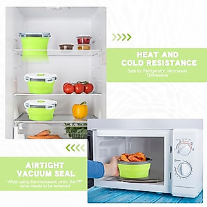 Jinei 24 Pcs Collapsible Food Storage Containers 12oz Silicone Round Collapsible Bowls Sets Foldable Silicone Lunch Box with Airtight Lid for Christmas Christian Charity Donation Supplies(Gray Green)