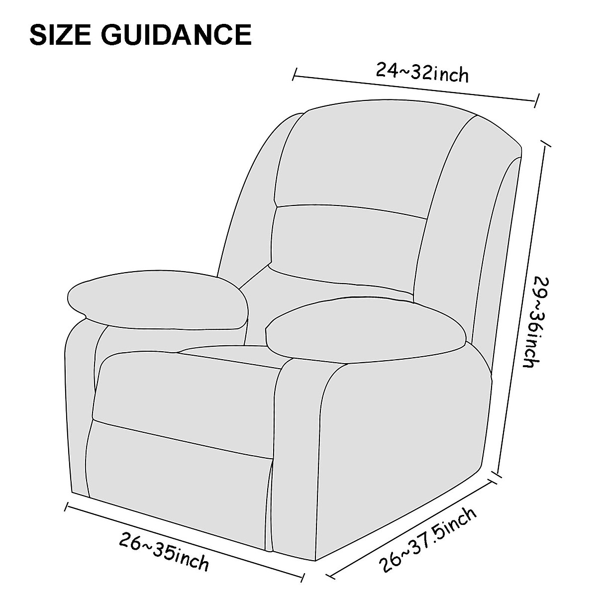 4 Pieces Stretch Velvet Recliner Chair Covers, Thick & Soft Lazy Boy Recliner Slipcover for Home Theater Seating with Side Pocket