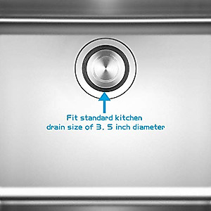 3 3/8 inch Kitchen Sink Stopper Stainless Steel Garbage Disposal Plug Kitchen Sink Plug Fits Standard Kitchen Drain Size of 3 1/2 Inch (3.5 Inch) Diameter (2 Pack)