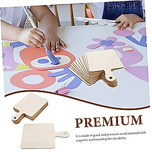 48 Pcs Square Wooden Board Woodsy Decor Poppets for Miniature Mini Chopping Boards Cooking Butcher Block Wooden Cutting Board Shapes Wood Chopping Board with Handle