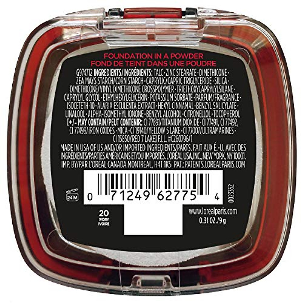 L'Oreal Paris Makeup Infallible Fresh Wear Foundation in a Powder, Up to 24H Wear, Waterproof, Ivory, 0.31 oz.