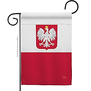 Breeze Decor Poland Garden Flag Regional Nation International World Country Particular Area House Decoration Banner Small Yard Gift Double-Sided, Made in USA