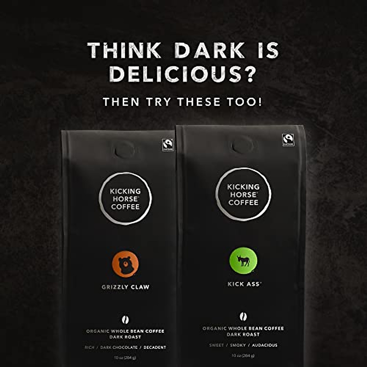 Kicking Horse Coffee, 454 Horse Power, Dark Roast, Whole Bean, 10 oz - Certified Organic, Fairtrade, Kosher Coffee