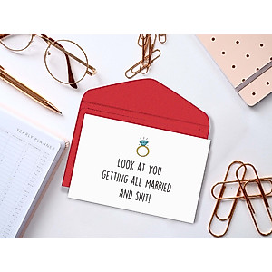 Longkado Hilarious Wedding and Engagement Card for Friend, Humorous Married Celebrating Card, Bridal Shower Card