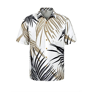 WRITKC Hawaiian Shirts for Men Loose Short Sleeve Mens Beach Shirts Resort Casual Shirts