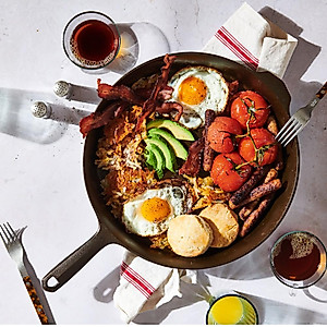 Field Company No.12 Cast Iron Skillet, 13 ⅜ inches—Smoother, Lighter, Made in USA, Vintage Style, Preseasoned