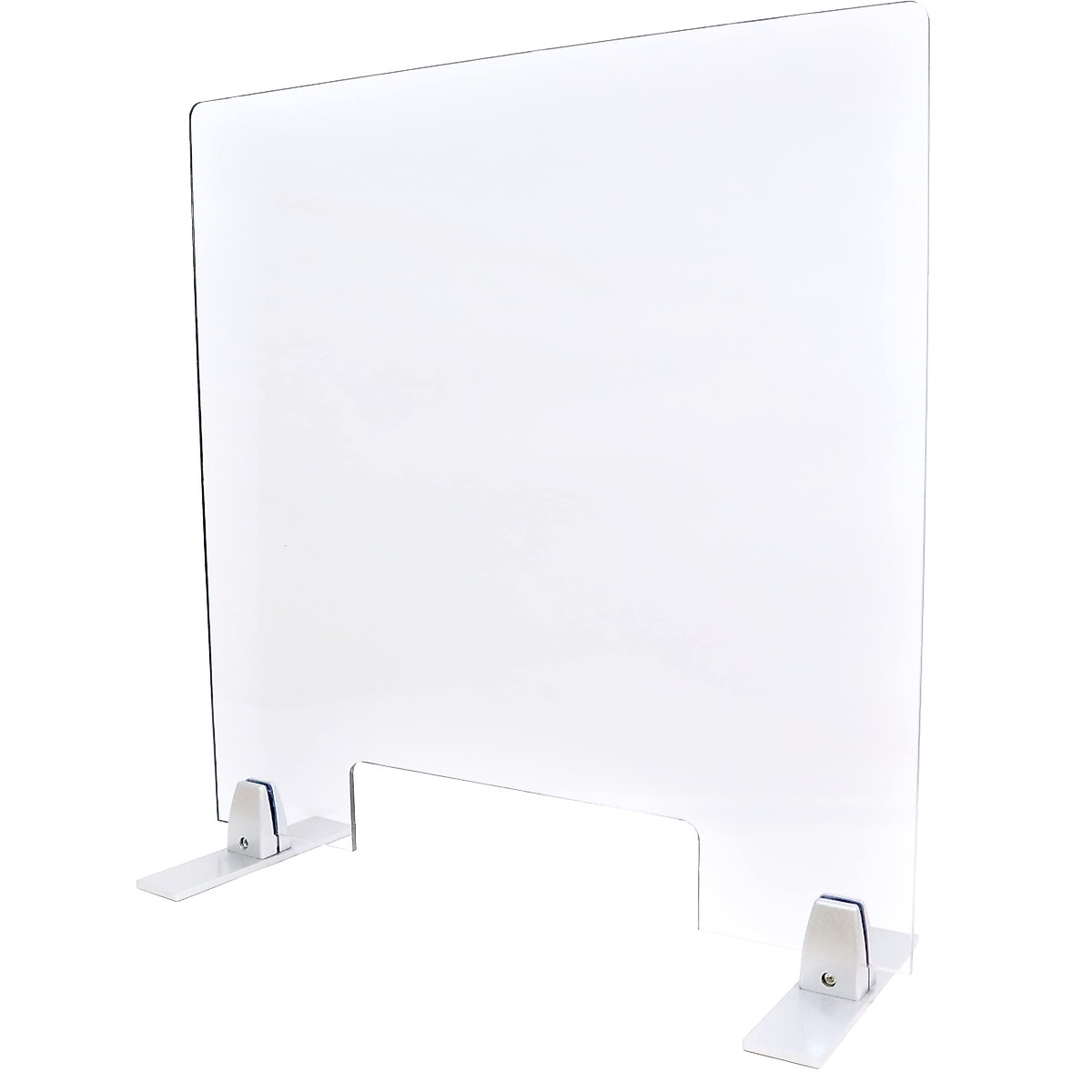 Plexiglass Table Top Sneeze Guard – Desk Divider for Students, Office, Transactions – Acrylic Shield | (24" x 36" with Cutout)