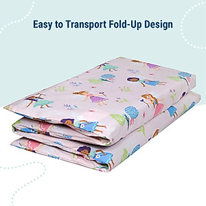 Wildkin Kids Nap Mat Cover – Soft, Sewn-in Flap, Durable & Fits 1.5"" Vinyl Sleep Mats - Fairy Garden