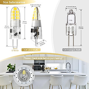 DiCUNO G4 LED Bulb 12V, JC Bi-Pin Base Light Bulbs 2W, Daylight White 6000K, 20W T3 Halogen Replacement Bulb for Landscape Light, Under Cabinet Light, Chandelier, Non-dimmable, Pack of 10