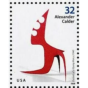 USPS Alexander Calder Full Sheet, Cent Postage Stamps, USA 1997, Scott 3198-3202