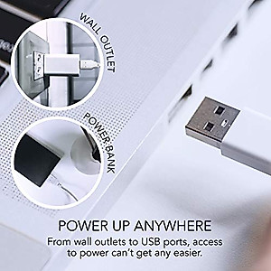 Sharper Image SBS1-SI USB Fan with Soft Blades, 2 Speeds, Touch Control, Quiet Operation, 5V Wall Adapter, 6 ft. Cable, White