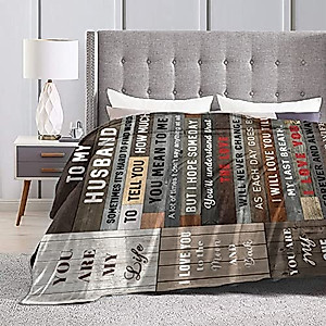LLARREH to My Husband Blanket from Wife Throw Blankets for Couch Sofa Bed Warm Birthday Anniversary 50X60 Inch