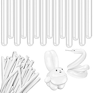 Rimobul 100PCS 260Q Twisting Animal Balloons Thickening Latex Twisting Modeling Long Magic Balloons for Animal Shape,Birthdays,Clowns(White)