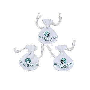 BLUE OCEAN PEARLS Freshwater Cultured 4.5-5mm White Button Shape Pearl Stud Earrings with Sterling Silver Butterfly Backs (Set of 3)