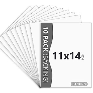 Somime 10 Pack Backing Boards Only - 11X14 Uncut White Mats Matboards, Acid Free & White Core Backerboards, Ideal for Photos, Pictures, Prints, Frames, Arts