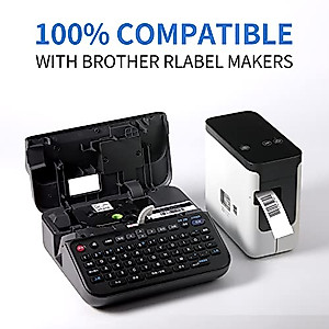 Oozmas 1 Inch Label Maker Tape Replacement for P Touch TZe TZ Tape 24mm 0.94 Inch Laminated Refills TZe-251 Black on White Compatible with Brother PT-D600 PT-D610BT PT-D600VP PT-2730 Tape, 4 Pack