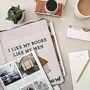 MAOFAED Naughty Book Sleeve I Like My Books Like My Men Thick and Hard Book Lover Gift for Girls (Thick and Hard)