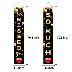 Pimvimcim Welcome Home Decorations We Missed You So Much Door Banner, Welcome Back Home Family Porch Sign Party Supplies, Patriotic Military Homecoming Army Deployment Returning Back Backdrop Decor