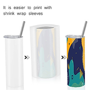 8 Pack Sublimation Tumbler - 20 oz Tumbler with Lid and Straw Insulated Tumbler Skinny Double Wall Tumbler Cups Travel Coffee Mug Stainless Steel Vacuum Mug with Metal Straw,Leak-Proof Lid,Shrink Wrap