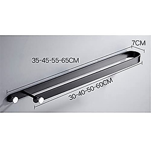 FCMLD Nordic Simple Single and Double Towel Rack Towel bar Bathroom Black Towel Rack Free Punch Toilet Rack (Color : D, Size : 45cm)