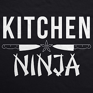 Crazy Dog T-Shirts Cookout Apron Kitchen Ninja Funny Cooking Smock (Black) - Black; One size