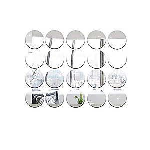 Silver Wall Decal Dots - Round Circle Art Glitter Acrylic Mirror Wall Sticker - DIY 3D Wall Decor Dots Baby Nursery Room Ceiling Bedroom Decoration 100 Decals （3cm）