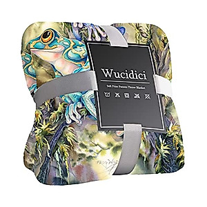 Wucidici Frog Throw Blanket for Frog Lovers, Soft Lightweight Fleece Blanket Frog Gift for Kids Boys Women, Flannel Throws Blanket for Bed Sofa Couch (50"x 60")