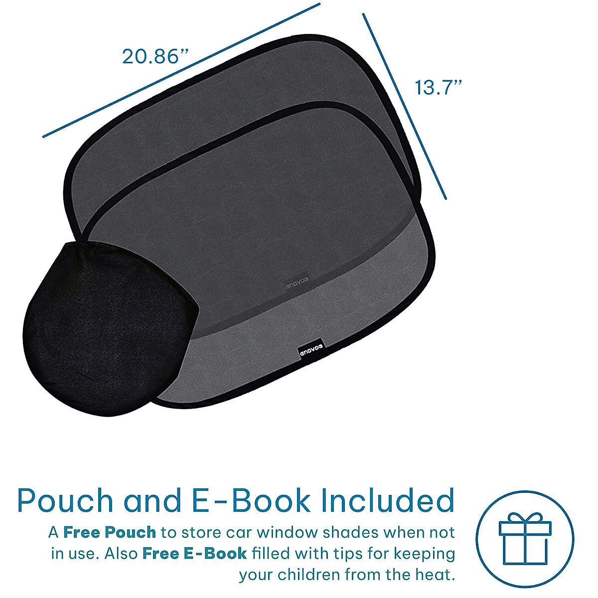 Enovoe Car Window Shades for Baby (2 Pack) - 21"x14" Sun Shade Blocker, Cling - Glare Shield and UV Rays Protection for Your Child - Side Window Screens for SUV- Mesh Window Shades for car Baby