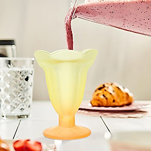 Luxshiny Ice Cream Cup Frosted Glass Dessert Bowl Juice Beverage Container Wine Cocktail Glasses Smoothie Cup for Summer Hawaiian Luau Party Favors