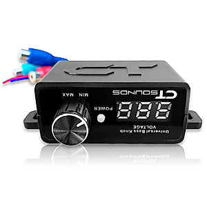 CT Sounds Universal Bass Knob - Digital Voltmeter, Blue LED Display, Remote Gain Control, Power Switch, Durable, Pushable ON/Off for Amp